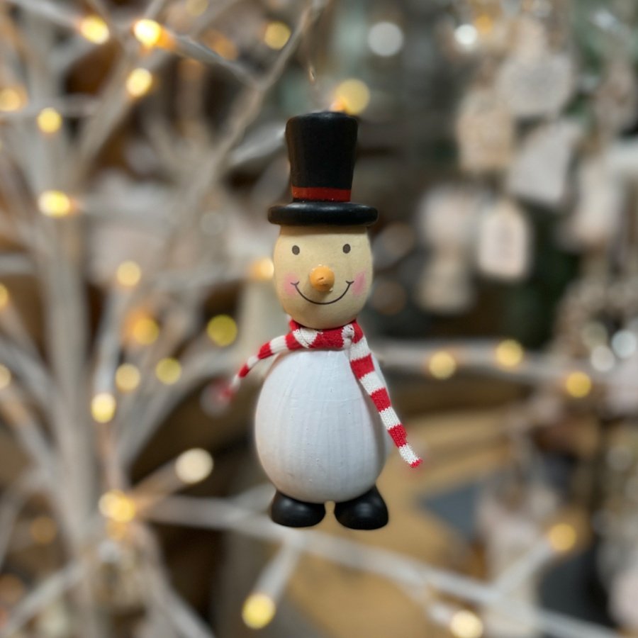Wooden Hanging Snowman, 11cm | 50350 | Christmas / Hanging Decorations ...