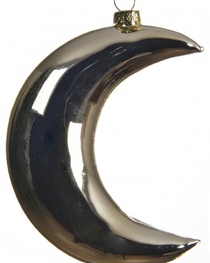 Glass Gold Moon Hanging Decoration, 10cm | 50403 | Christmas / Hanging ...