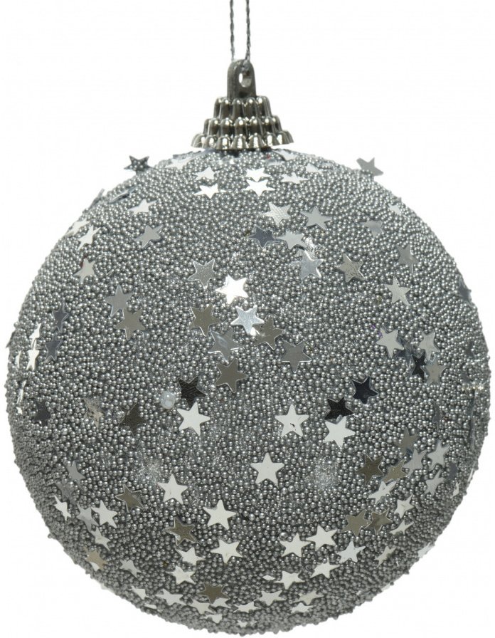 Beaded Silver Star Bauble | | Christmas Decorations / Baubles | Noël & Co