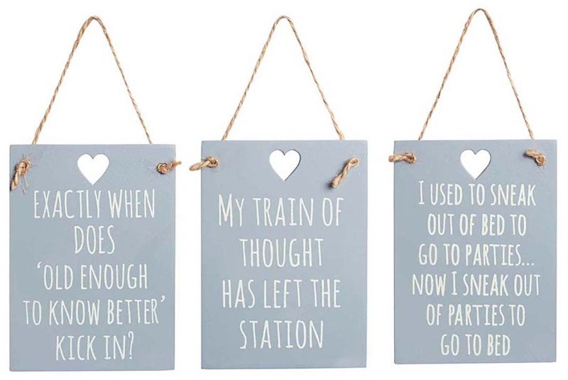 11cm Grey Hanging Signs - Getting Older | 50653 | Signs & Plaques ...