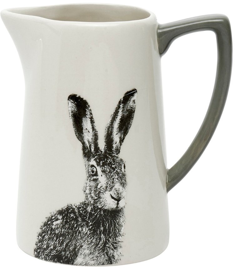 Vase068 / Grey & White Ceramic Hare Jug, 15.5cm | 50662 | Homeware ...