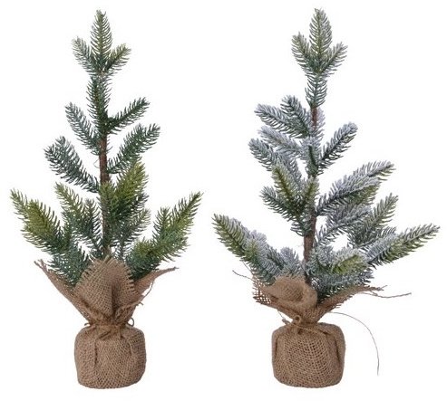 Assorted Mini Trees In Hessian Fabric, 40cm | 50689 | Christmas ...