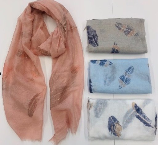 Assorted Feather Print Scarves | 50810 | Ranges / Scarves and Jewellery ...