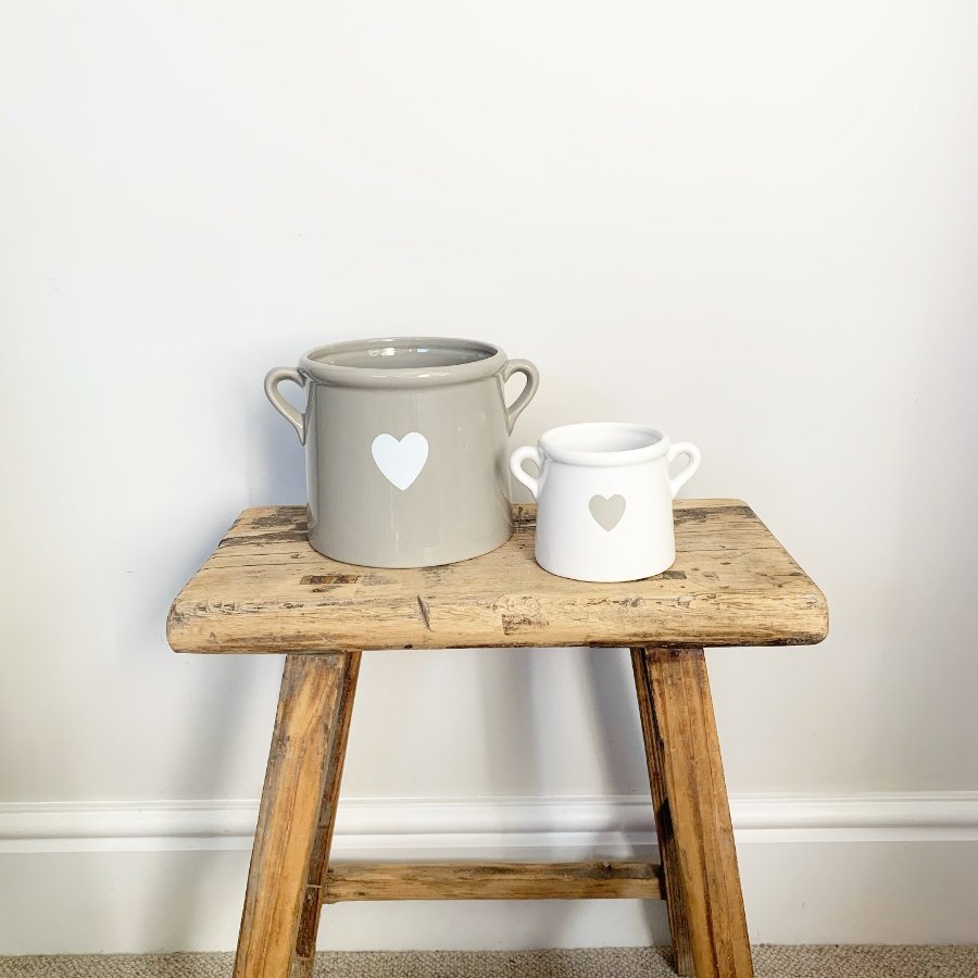 Large Heart Pot, Grey | 50987 | Interior Decor / Home Accessories ...