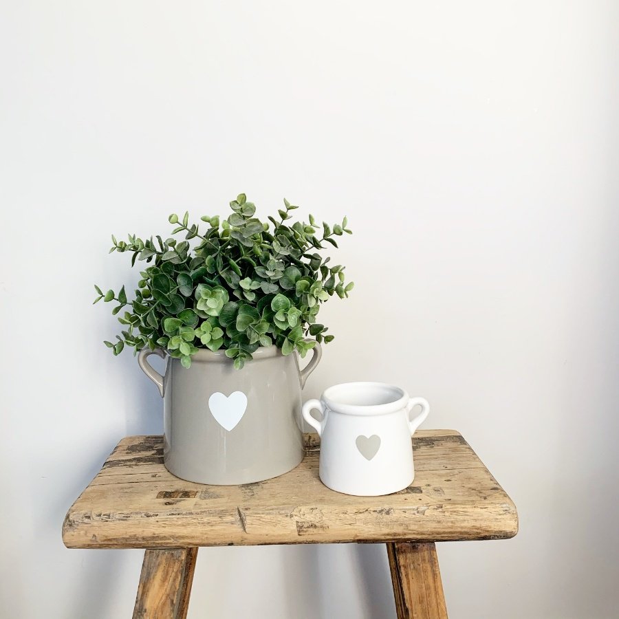 Large Heart Pot, Grey | 50987 | Interior Decor / Home Accessories ...