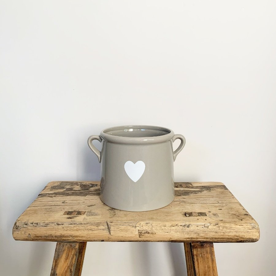 Large Heart Pot, Grey | 50987 | Interior Decor / Home Accessories ...