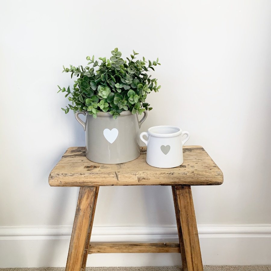 Large Heart Pot, Grey | 50987 | Interior Decor / Home Accessories ...