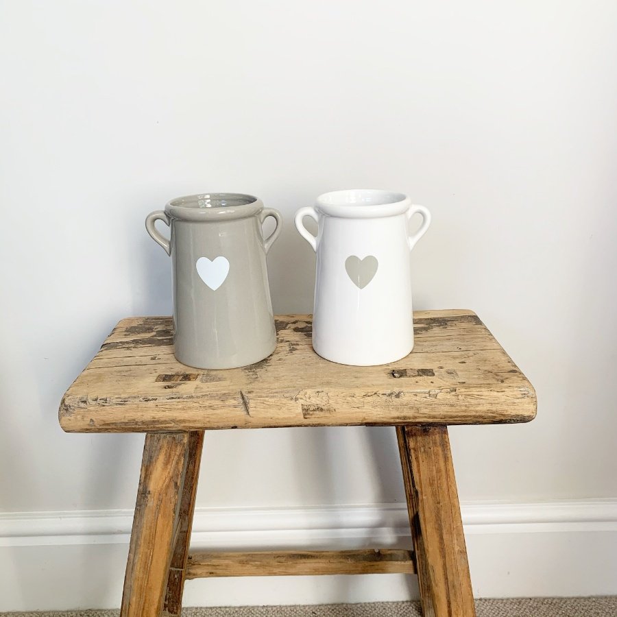 Medium Heart Pot, Grey | 50993 | Interior Decor / Jugs & Vases | Rosefields