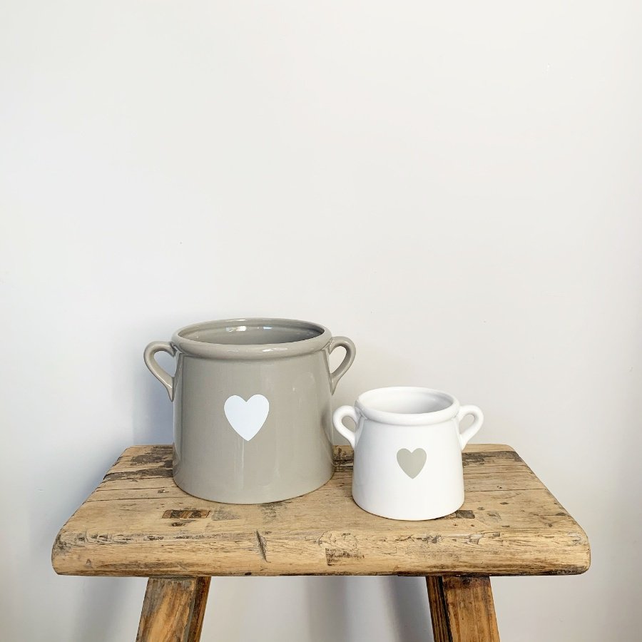 8cm Heart Pot, White | 50996 | Interior Decor / Home Accessories ...
