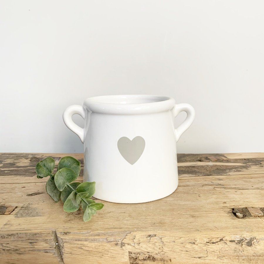 8cm Heart Pot, White | 50996 | Interior Decor / Home Accessories ...
