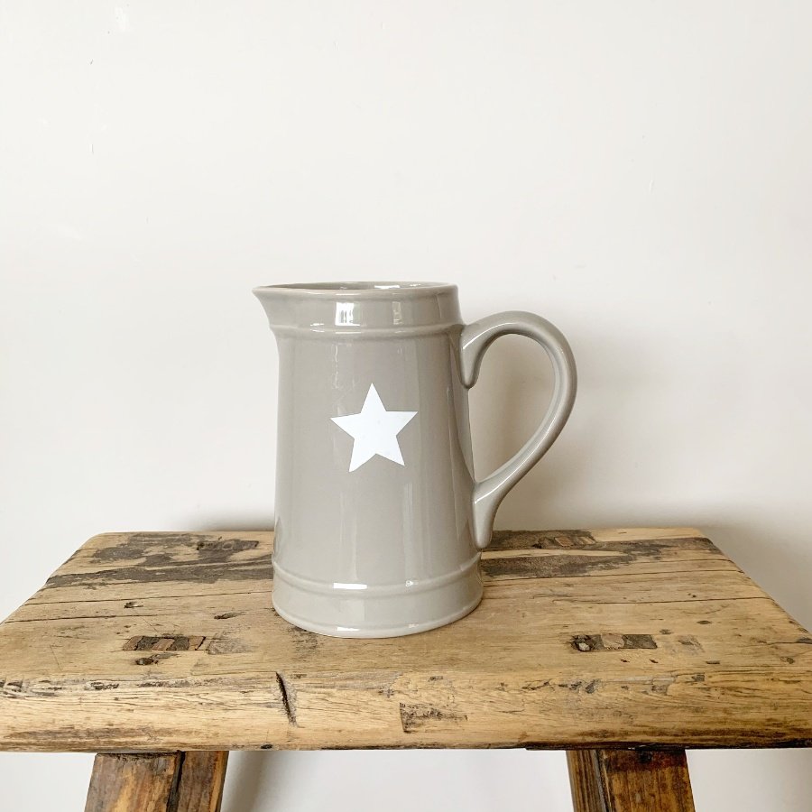 Grey Jug W/White Star | 51069 | Homeware / Jugs & Vases | Gainsborough ...