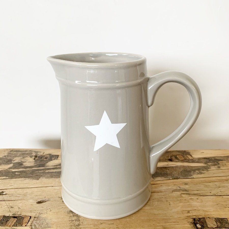 Grey Jug W/White Star | 51069 | Homeware / Jugs & Vases | Gainsborough ...