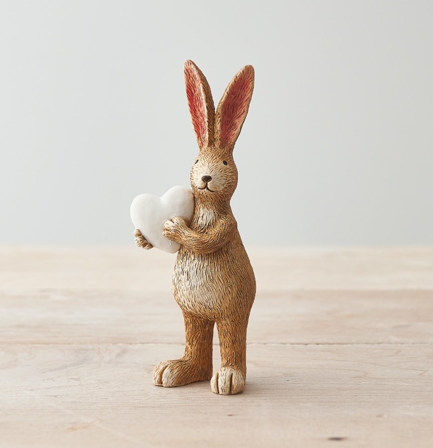 Jasper Rabbit White Heart, 14cm | 51081 | Interior Decor / Home ...