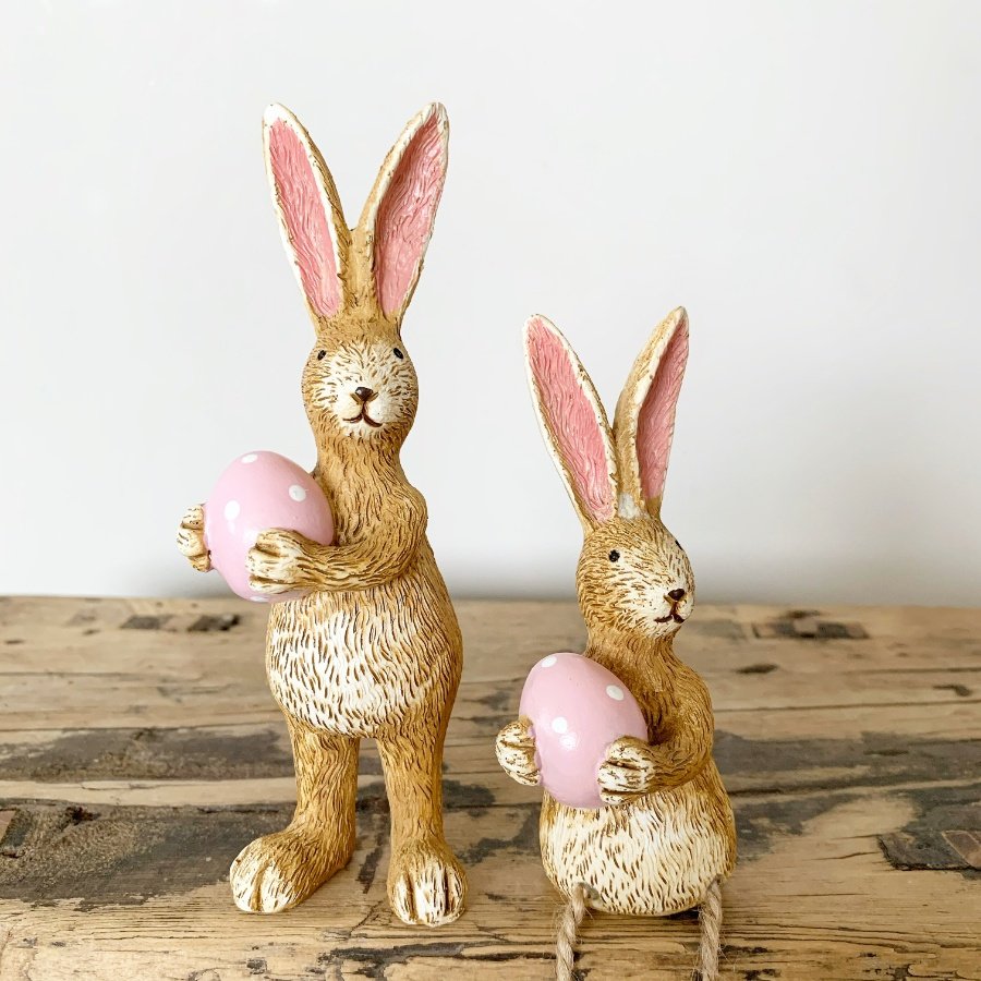 PL020016 - Jasper Rabbit Pink Egg, 14cm | | Spring & Easter / Bunny ...