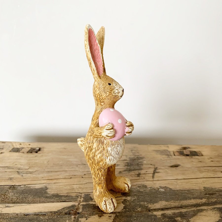 PL020016 - Jasper Rabbit Pink Egg, 14cm | | Spring & Easter / Bunny ...