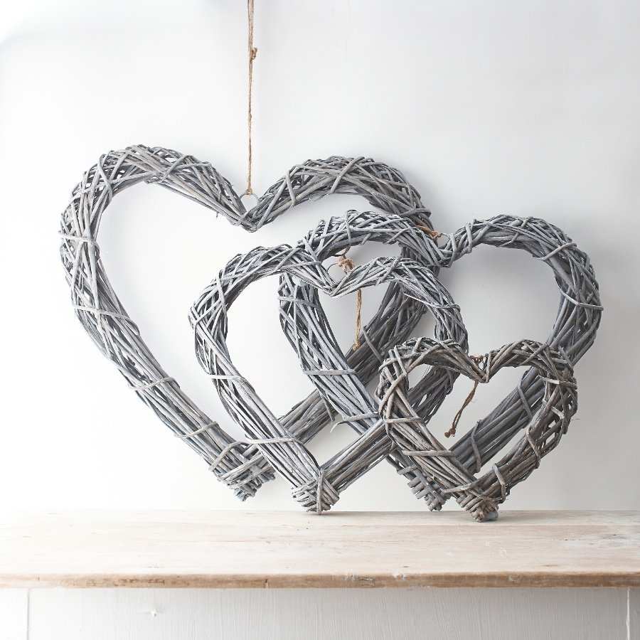 PL040005 - Rustic Rattan Heart, 50cm | | Christmas / Hanging ...