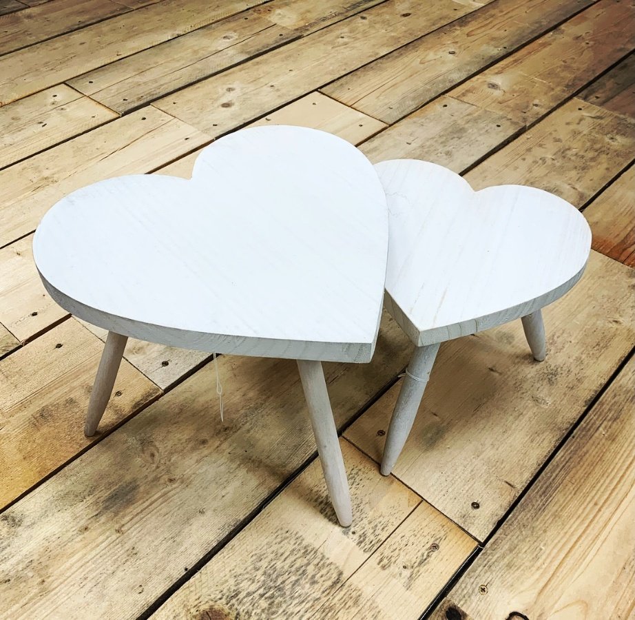 White Washed Heart Side Table, 40cm | 51232 | Interior Decor / Home ...