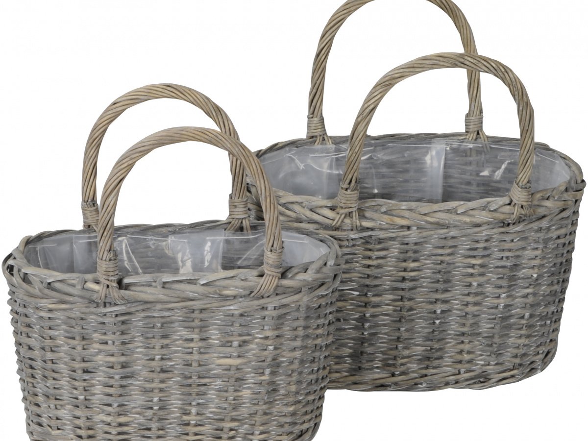 Woven Wicker Basket Planter Set | 51338 | Interior Decor / Home ...