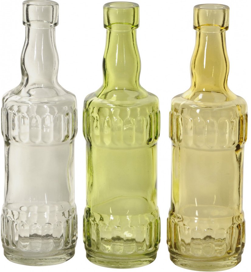 Vintage Glass Bottles, Yellow Mix | 51397 | Interior Decor / Jugs ...