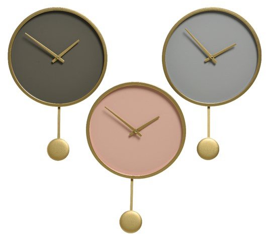 Pastel Pendant Clock Mix | 51704 | Interior Decor / Clocks | Rosefields