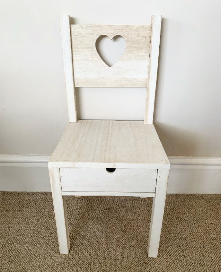 White Small Chair with Drawer | 51732 | Homeware / Furniture / Display ...