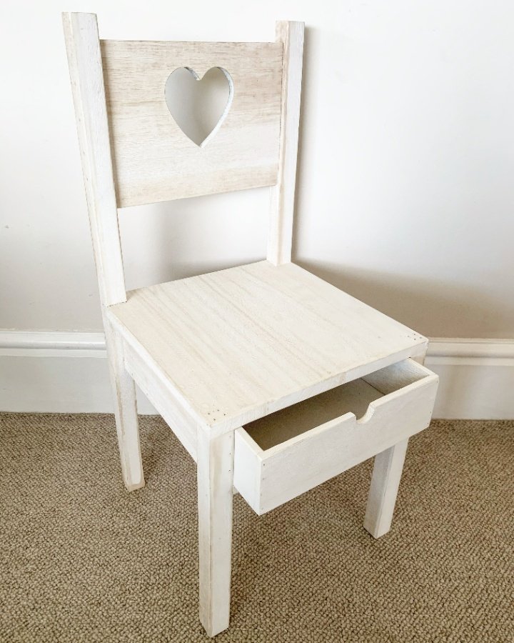 White Small Chair with Drawer | 51732 | Homeware / Furniture / Display ...