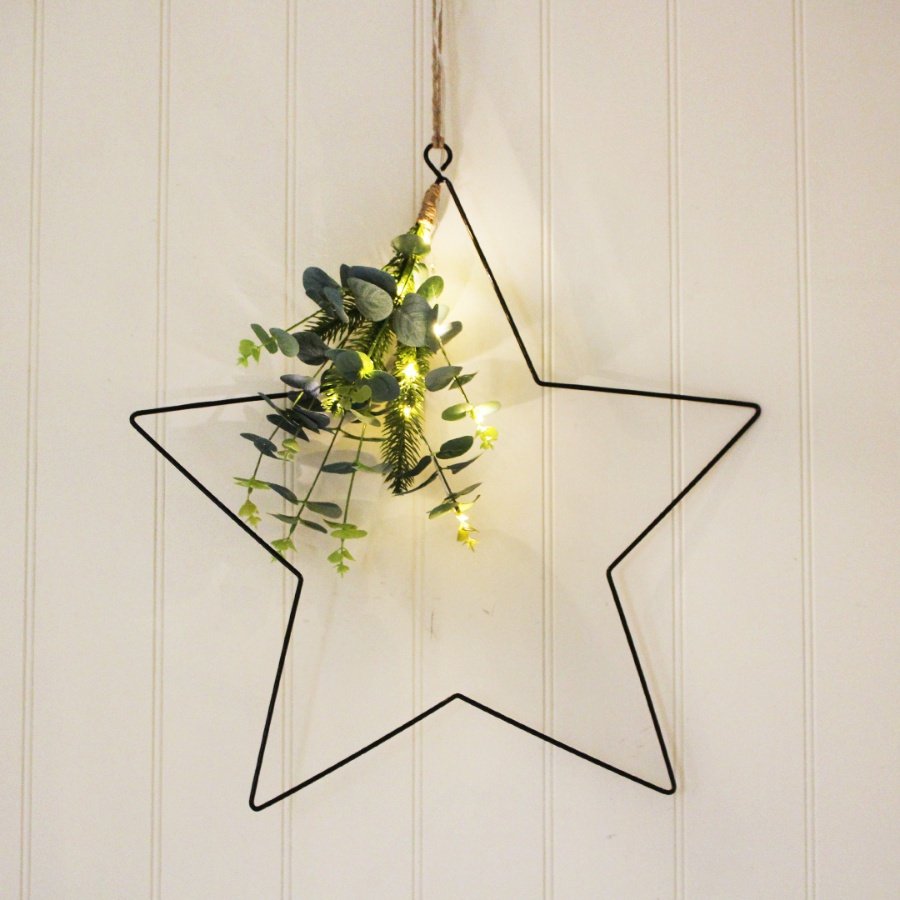 Hanging LED Star With Eucalyptus, 50cm Large | 51785 | Christmas ...