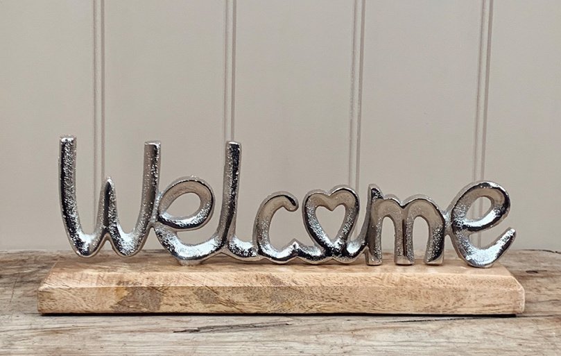 Aluminium Welcome Sign, 30cm | 51810 | Homeware / Decorative ...