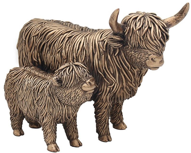 LP46448 / Highland Cow and Calf Bronzed Ornament | 52055 | Interior ...