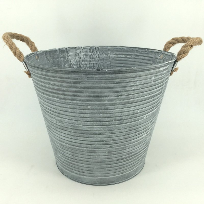 Ribbed Zinc Planter, 27cm | 52137 | Outdoor Living / Planters ...