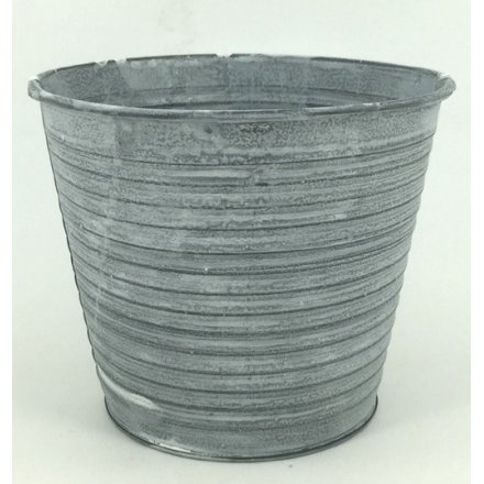Zinc Ribbed Planter, 14cm | 52140 | Outdoor Living / Planters ...