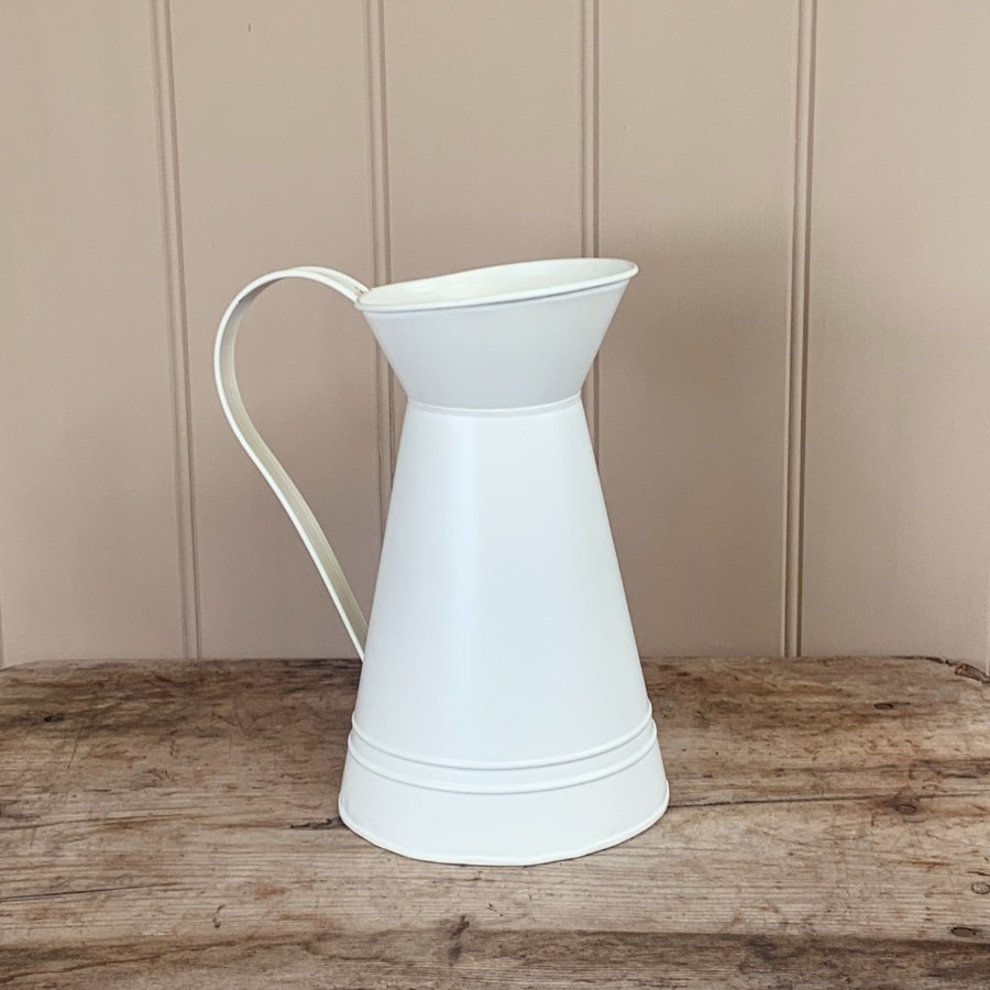 Matte Cream Metal Jug, 23cm | 52225 | Homeware / Jugs & Vases ...
