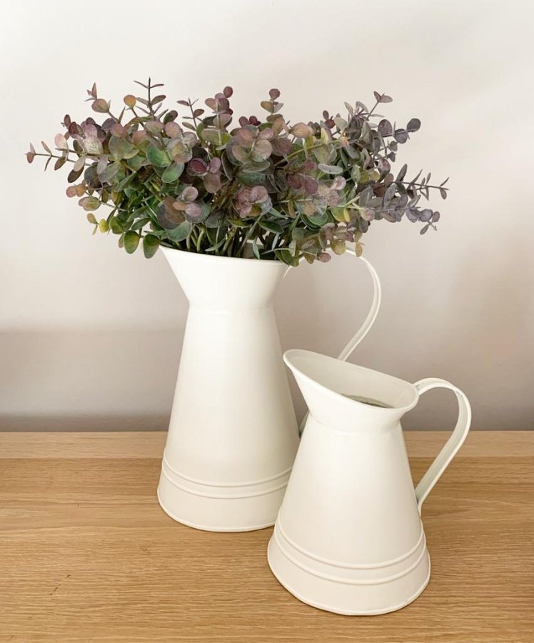 Matte Cream Metal Jug, 23cm | 52225 | Homeware / Jugs & Vases ...