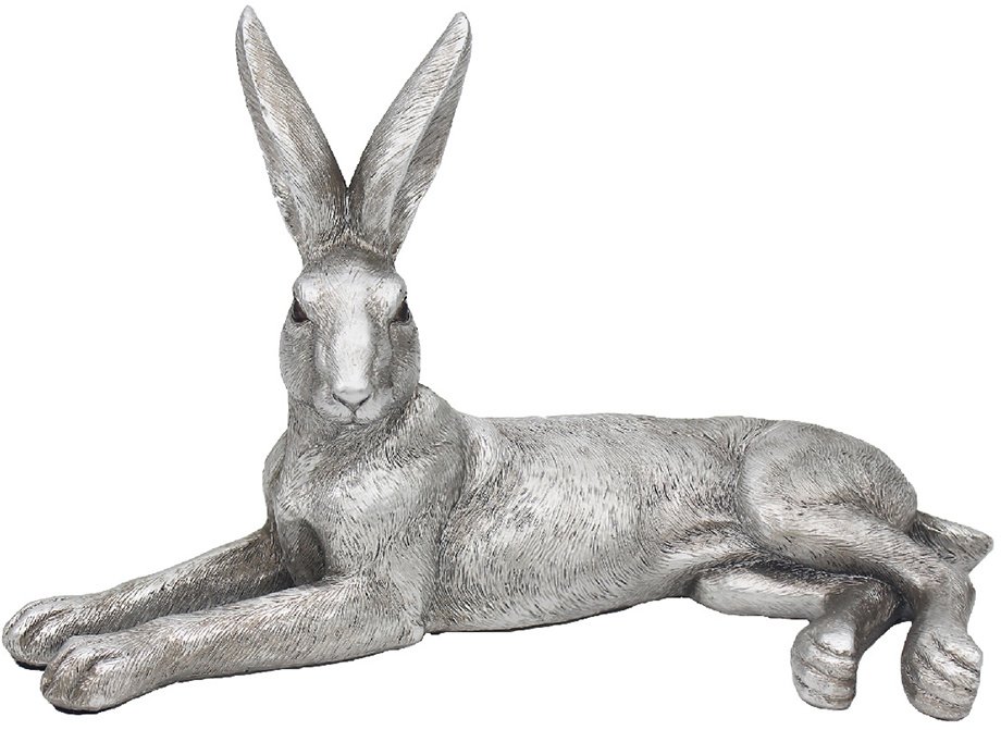 LP46619 / Silver Lounging Hare, 26cm | 52268 | Ornaments / Animal, Dog ...