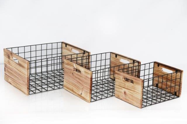 SG0238 / Set of Rustic Wood Crates, 40cm | 52408 | Homeware / Storage ...