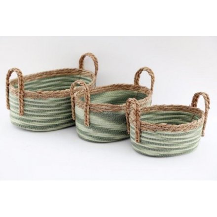 OG0136 / Green Woven Oval Basket Set | 53014 | Interior Decor / Home ...