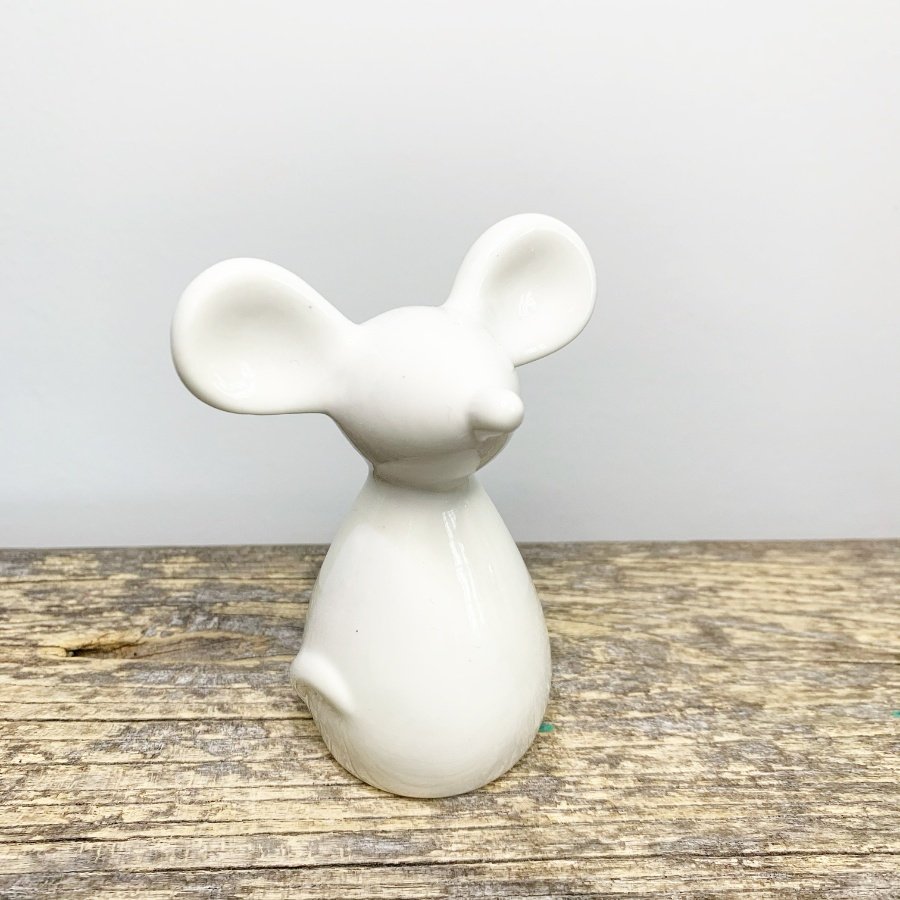 PL020398 - White Ceramic Mouse, 10cm | | Everyday / Ornaments ...