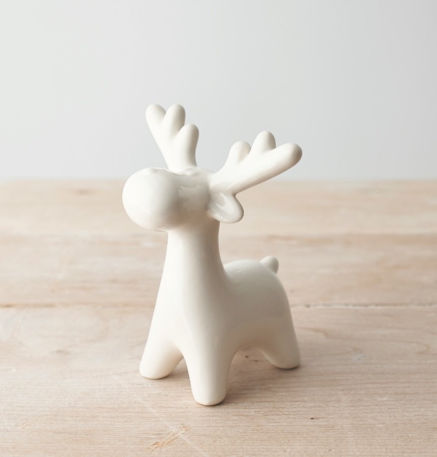PL020404 - White Ceramic Reindeer 13cm | | Christmas / Ornaments ...