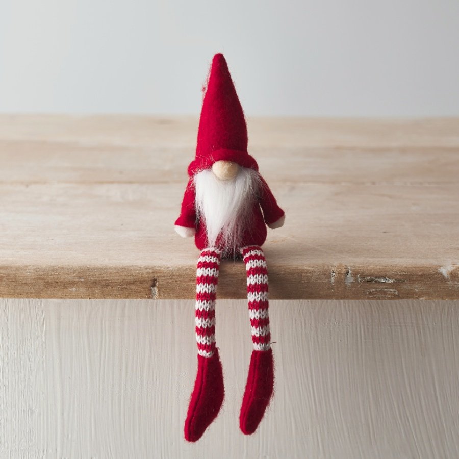 Red & White Shelf Sitting Gonk, Small | | Christmas Decorations ...