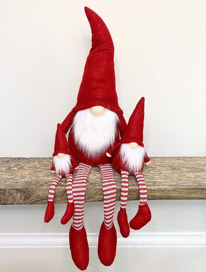 PL020470 - Red Fabric Sitting Gonk, 26cm | | Christmas / Christmas ...