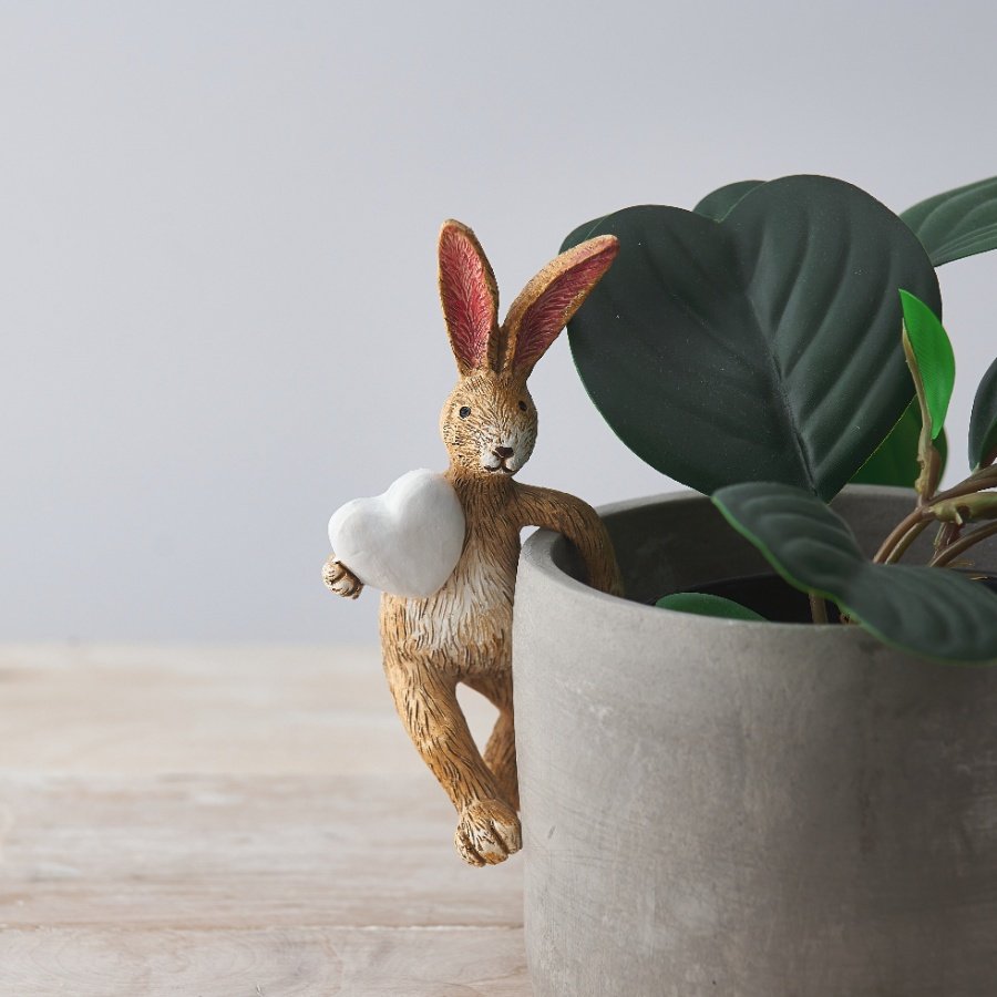 PL020482 - Jasper Rabbit Pot Hanger Heart, 14cm | | Spring & Easter ...
