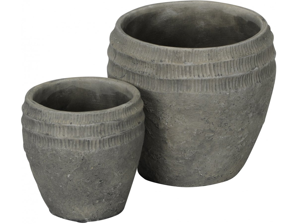Dark Grey Planters, Set Of 2 | 53816 | Outdoor Living / Planters ...