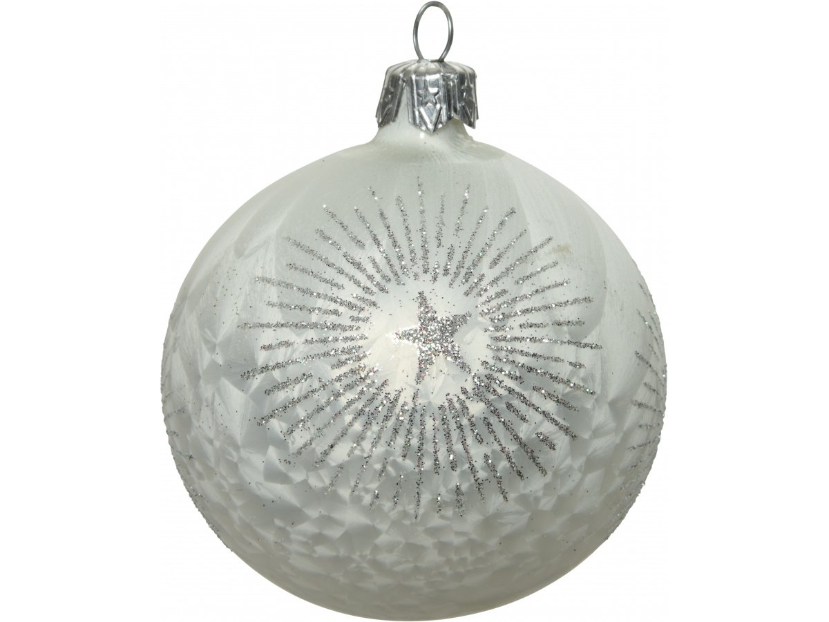 Ice White Glitter Bauble | | Christmas Decorations / Baubles | Noël & Co