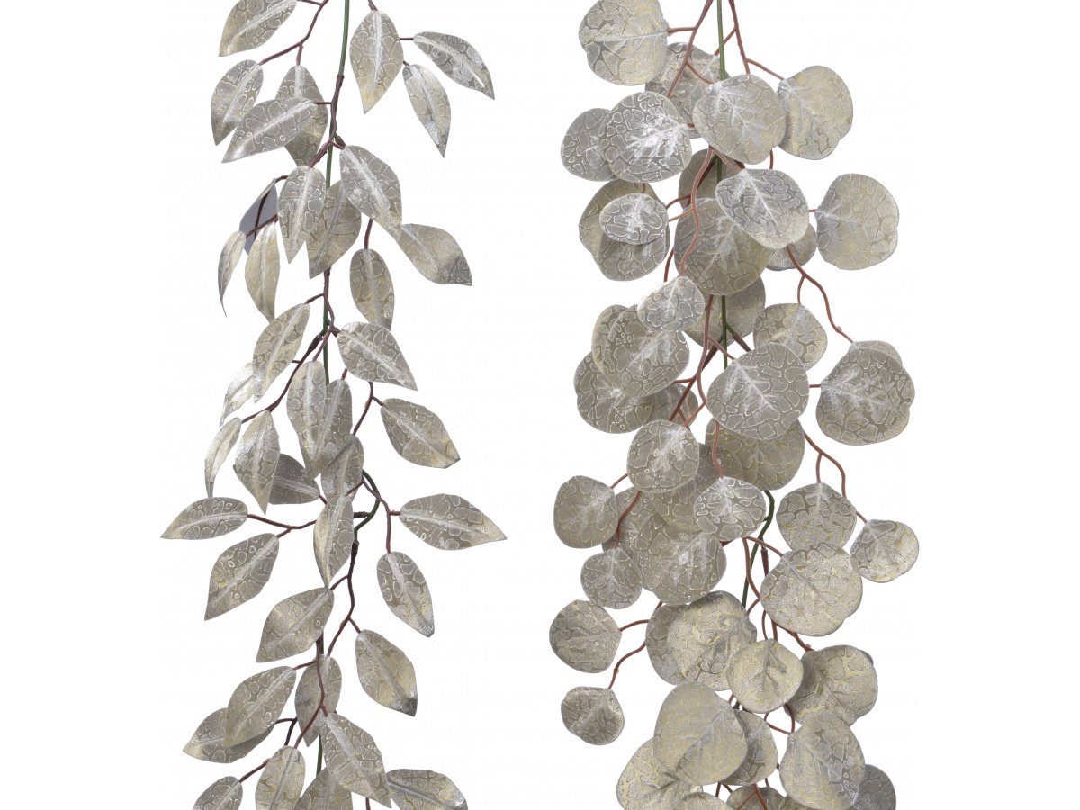 Silver Pattern Leaf Garlands, 150cm | 53883 | Christmas / Wreaths and ...