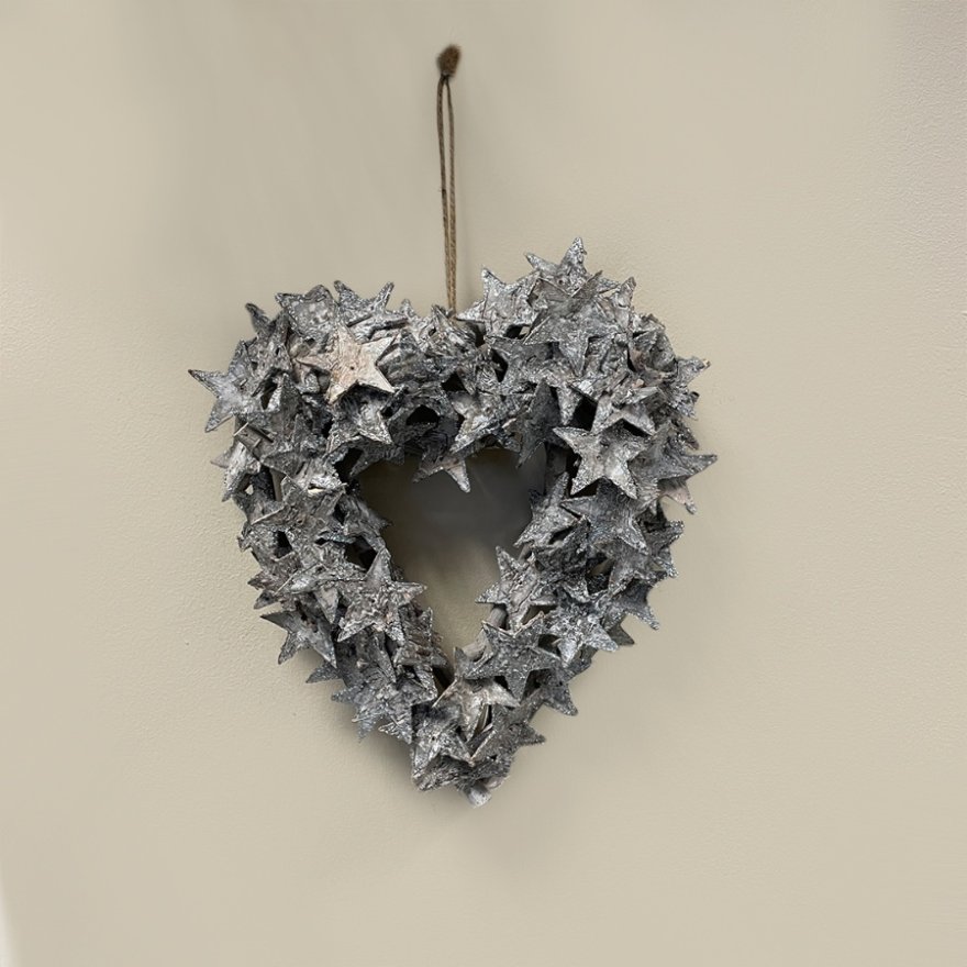 PL040924 - Birch Bark Star Heart Wreath, 25cm | | Christmas / Wreaths ...