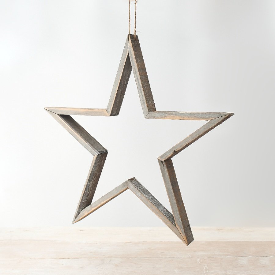Rustic Grey Star Hanger | | Christmas Decorations / Hanging Decorations ...