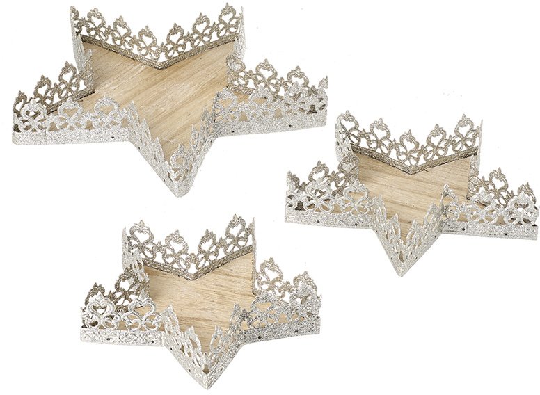 FFZ339 / Set of 3 Scallop Edge Star Trays | 54492 | Christmas ...