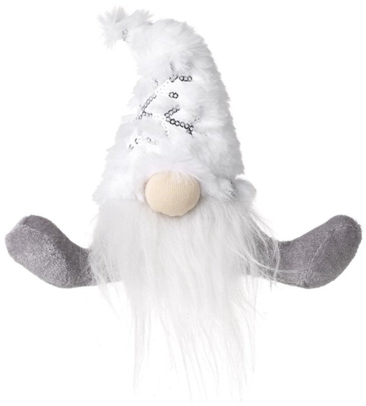 Fabric White and Grey Gonk | | Christmas Decorations / Gonks | Noël & Co