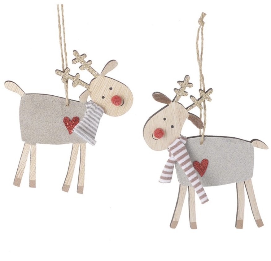 HO764 / Hanging Reindeer Decorations, 10cm | 54624 | Christmas ...