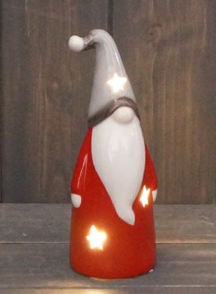 Ceramic Nordic LED Gonk, 16.5cm | | Christmas Decorations / Gonks ...